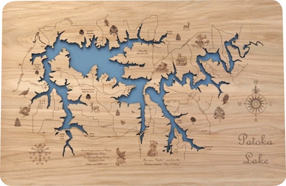 Patoka Lake, Indiana-Wood Lake Map, Medium Standout