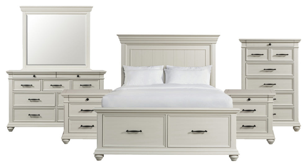 Picket House Furnishings Brooks Platform Storage 6PC Bedroom Set, Anti
