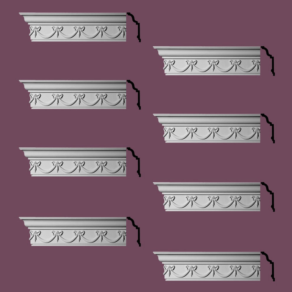 Ornate Cornice White Urethane Hastings On Hudson 8 Pieces Totaling 768