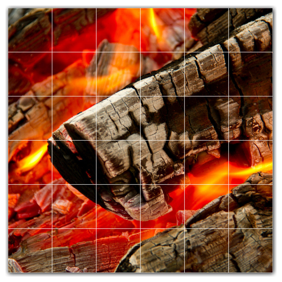 Fire Ceramic Tile Wall Mural HZ500601-66M. 36" x 36"
