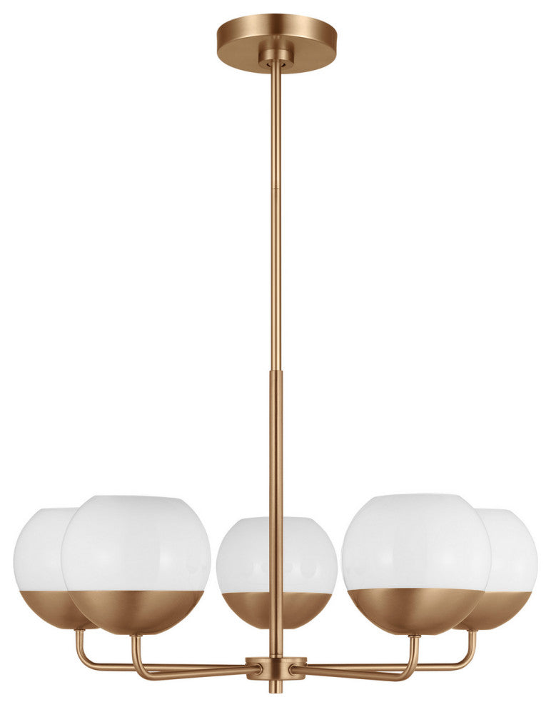 Alvin 5-Light Chandelier, Satin Brass