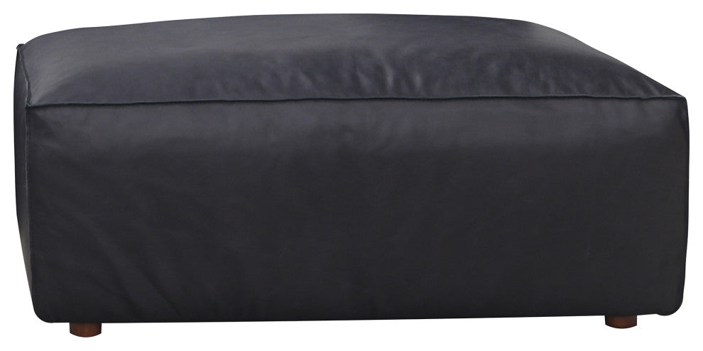 Form Ottoman Vantage Black Leather