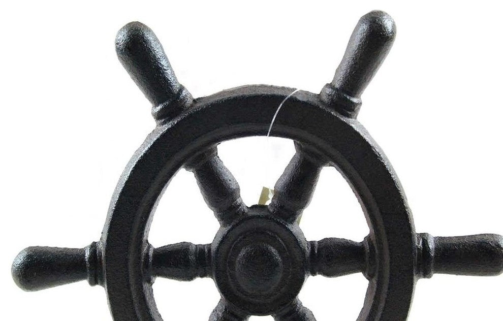 Cast Iron Ship Wheel Door Stopper 9"