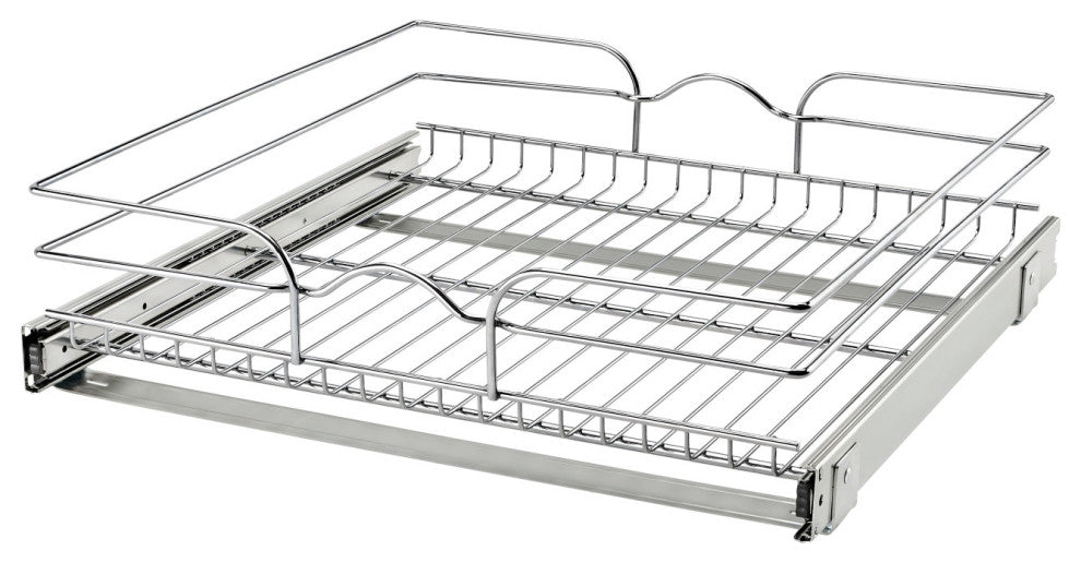 Single Tier Bottom Mount Pull Out Steel Wire Organizer, 21"