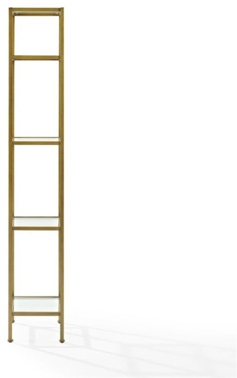 Pemberly Row Narrow Open Display Case In Gold