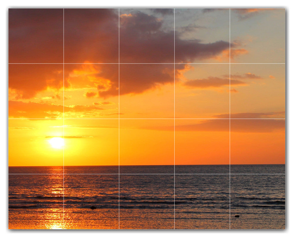 Sunset Ceramic Tile Wall Mural Hz500981-54xl. 60" X 48"