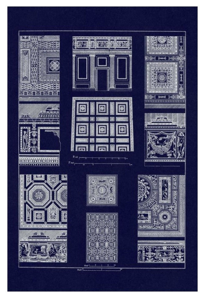 "ceilings With Bays (blueprint)" Digital Paper Print By J. Buhlmann 2