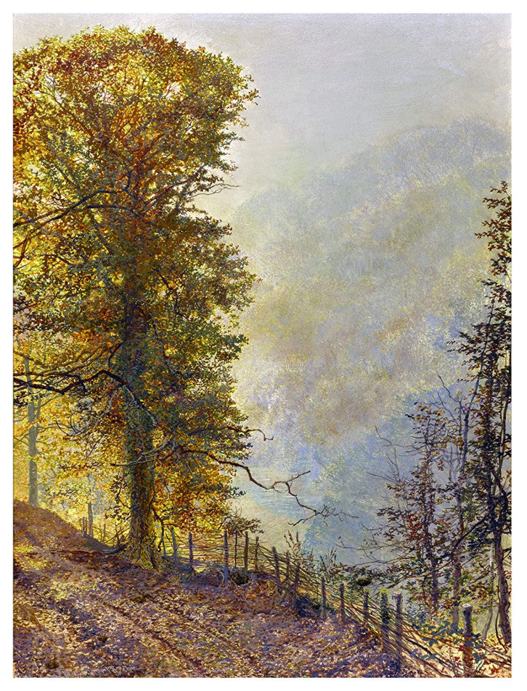 Tile Mural RIVERSIDE ROAD landscape autumn Backsplash Ceramic Glossy