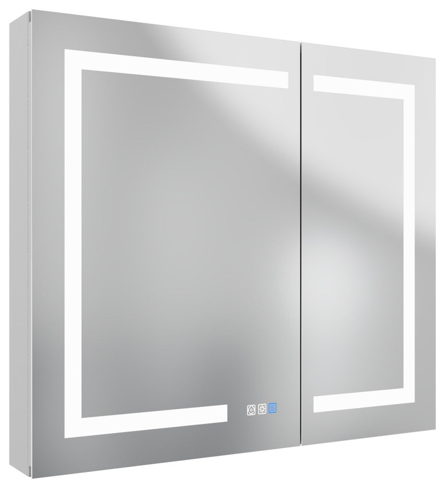 ExBrite LED Bathroom Medicine Cabinet with Mirror, Defog, Stepless Dim
