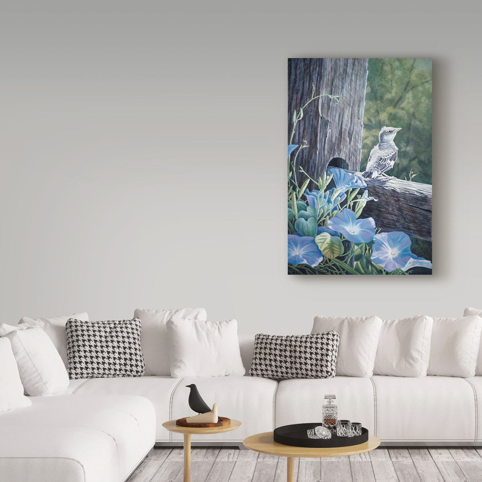 Wilhelm Goebel 'The Fledgling Young Mockingbird' Canvas Art, 24"x16"