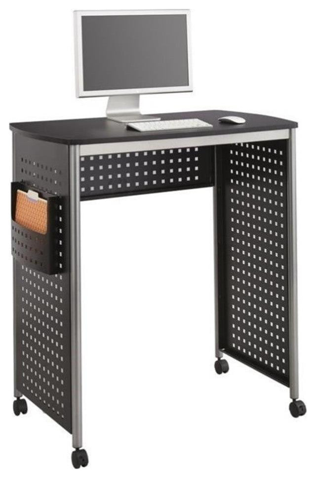 Pemberly Row Standing Desk Workstation in Black