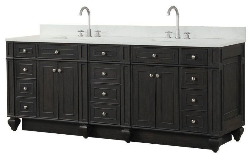 Winston Traditional Walnut 84" Double Vanity