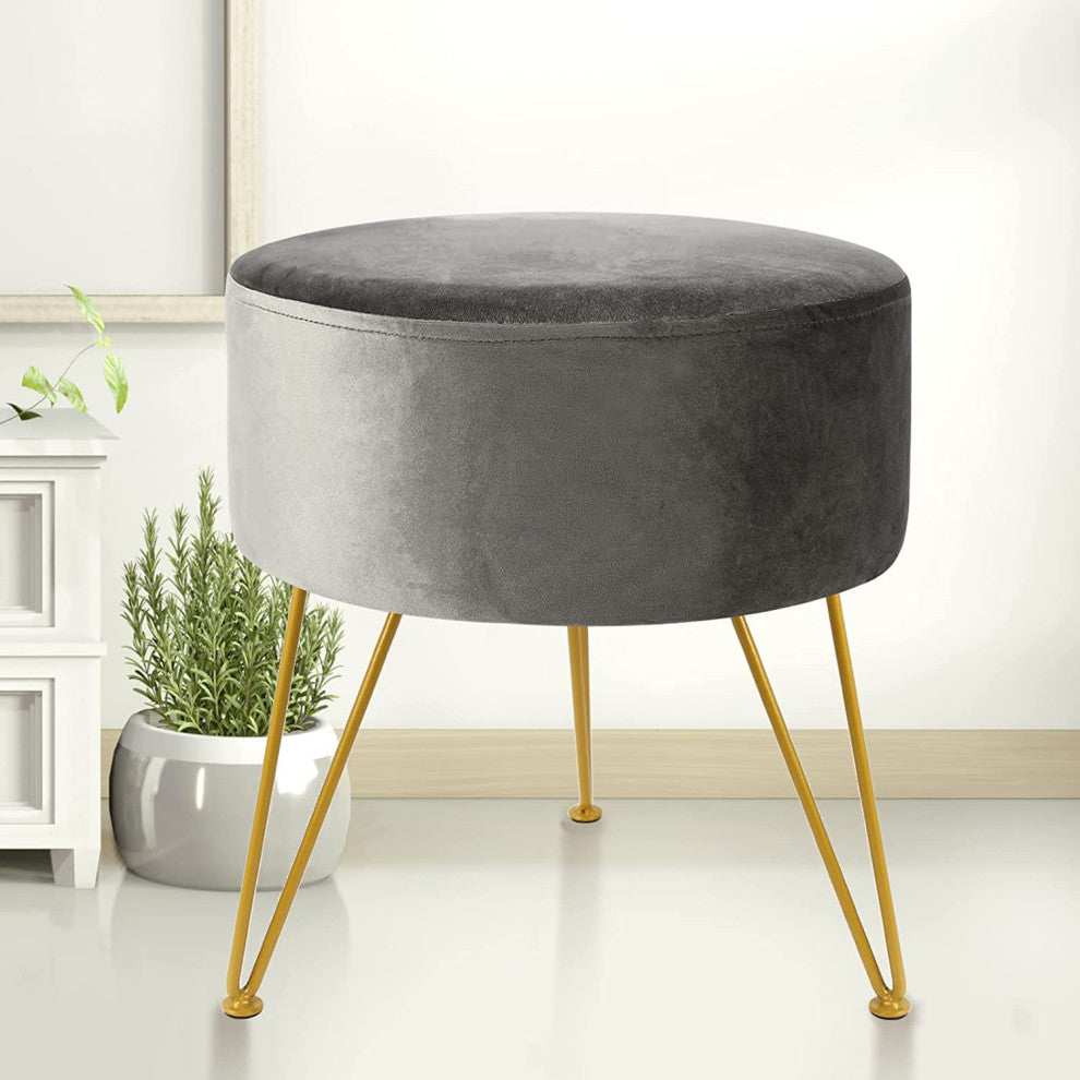 Upholstered Round Footrest Stool