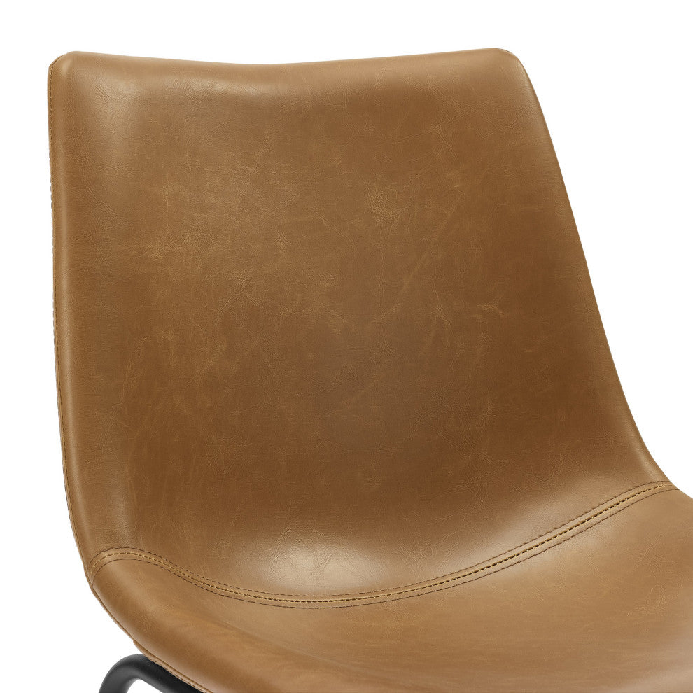 James Allan WEIF66186 Karson 18"W Metal Framed Leather Bar Stool - Whi