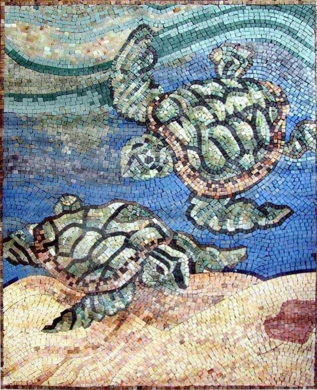 Sea Turtles Mosaic, 55" X 71"
