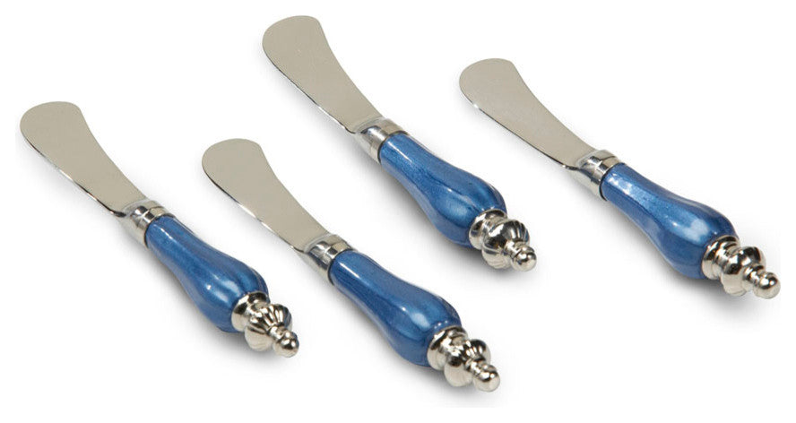 Peony Spreader Knife, Set of 4, Azure