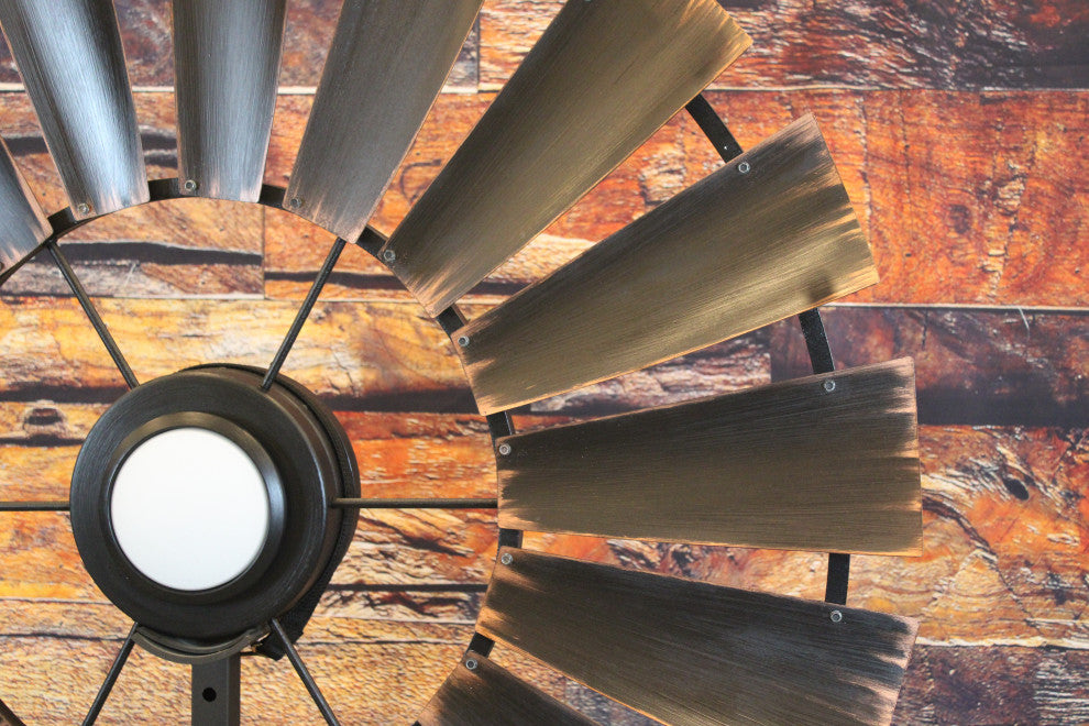 46 Inch Charred Whiskey Barrel Windmill Ceiling Fan | The Patriot