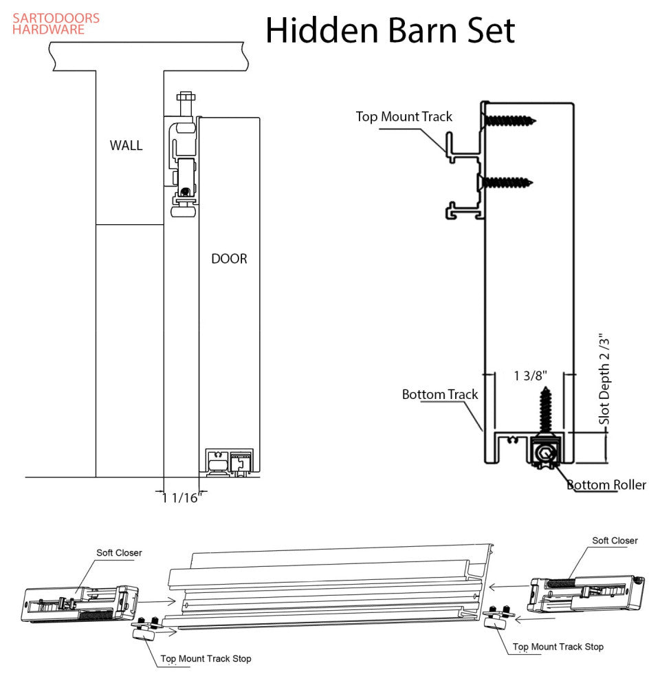 Hidden Barn with Black Edges Planum 0010 Onyx 24" x 84"