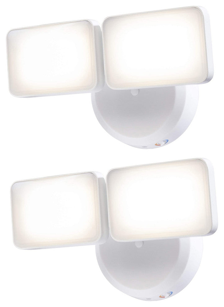 Outdoor Led Dual Head Wall Spot Lights (2 Pack) Dusk To Dawn White Fi