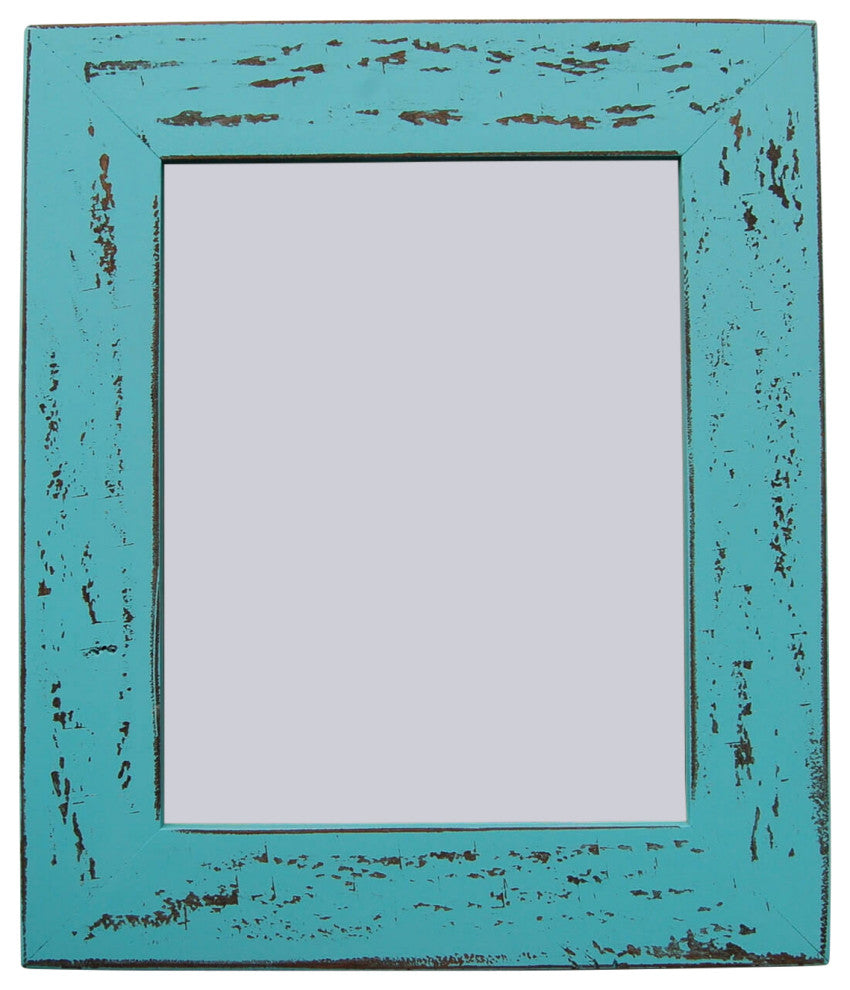 Rustic Malibu Blue Distressed Wood Frame, 8"x16"
