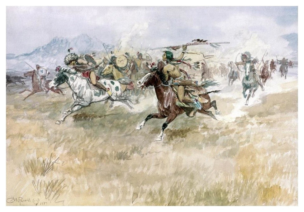 "Indian Ambush" Digital Paper Print by Charles M. Russell, 32"x23"