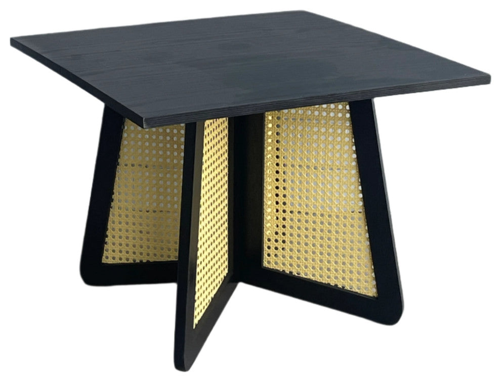 Shia Cane Square Black Table