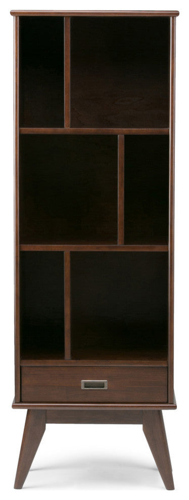Draper SOLID HARDWOOD Mid Century Bookcase and Storage Unit, Medium Au