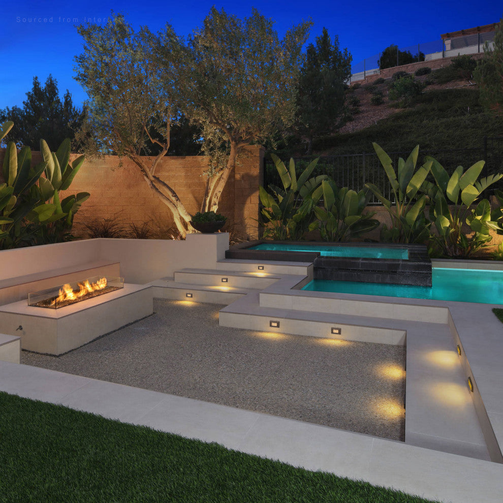 LEONLITE 6-Pack Low Voltage Louvered Step Light, 3000K Warm White