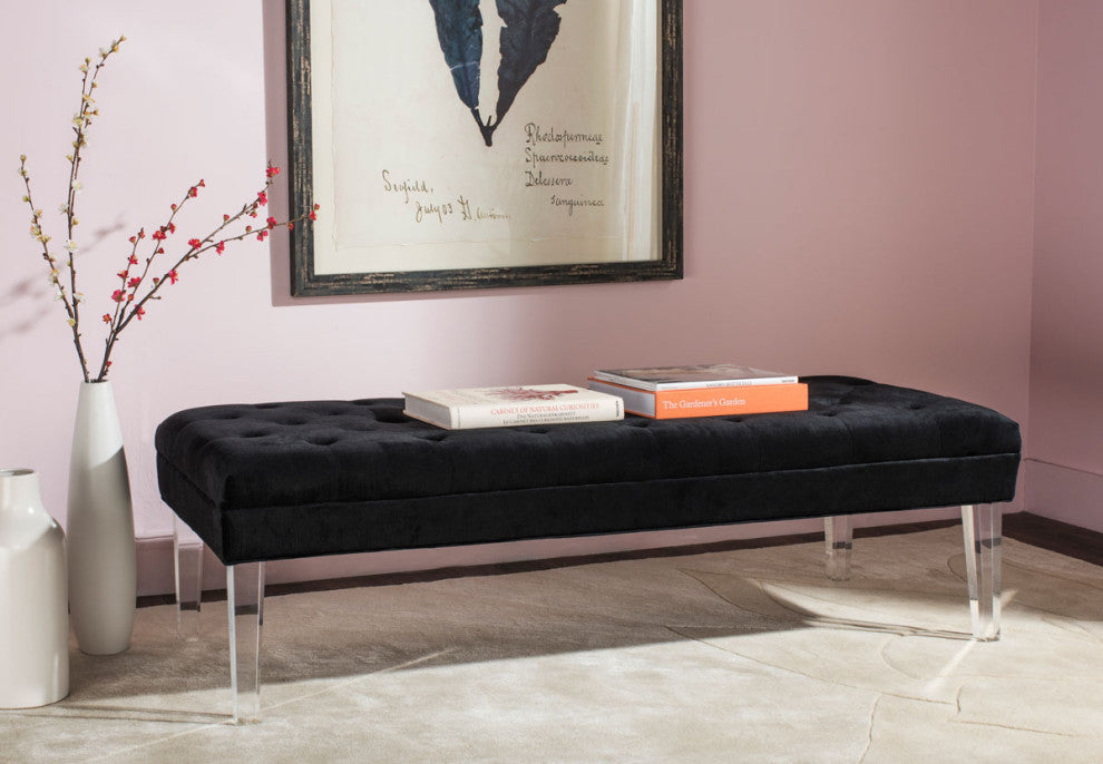 Flora Tufted Bench Black