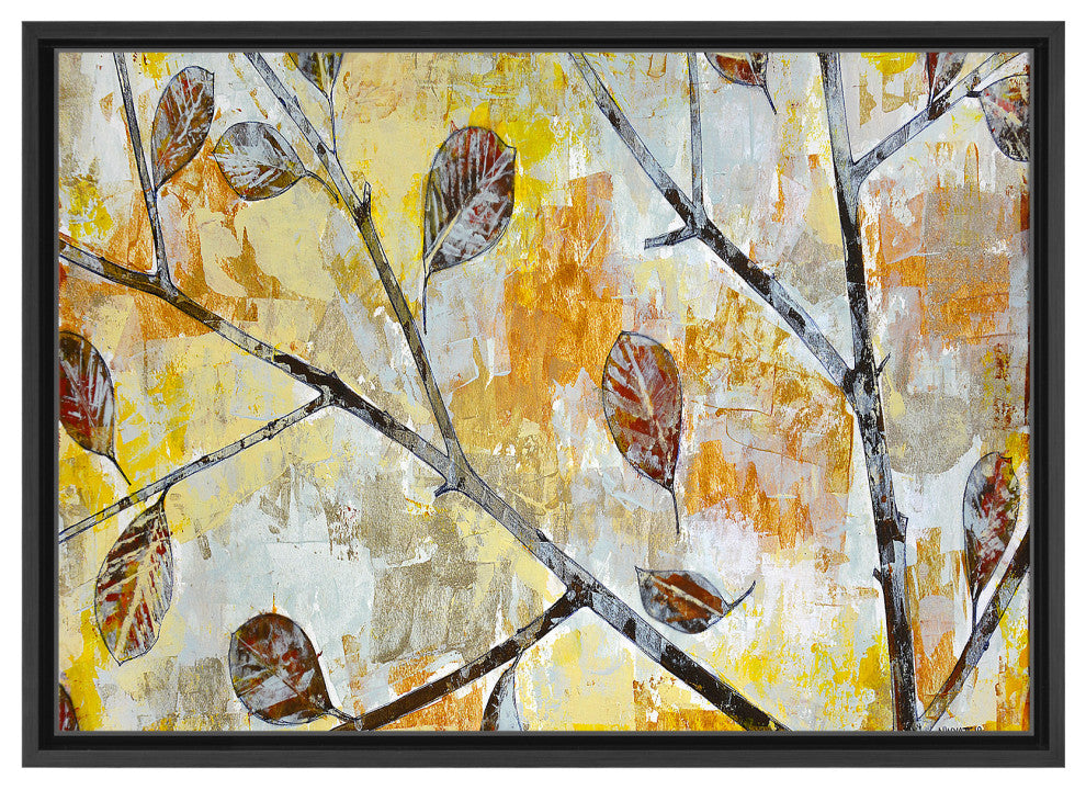 Wind Tossed Autumn Leaves Framed Canvas Wall Art by Norman Wyatt Jr.,