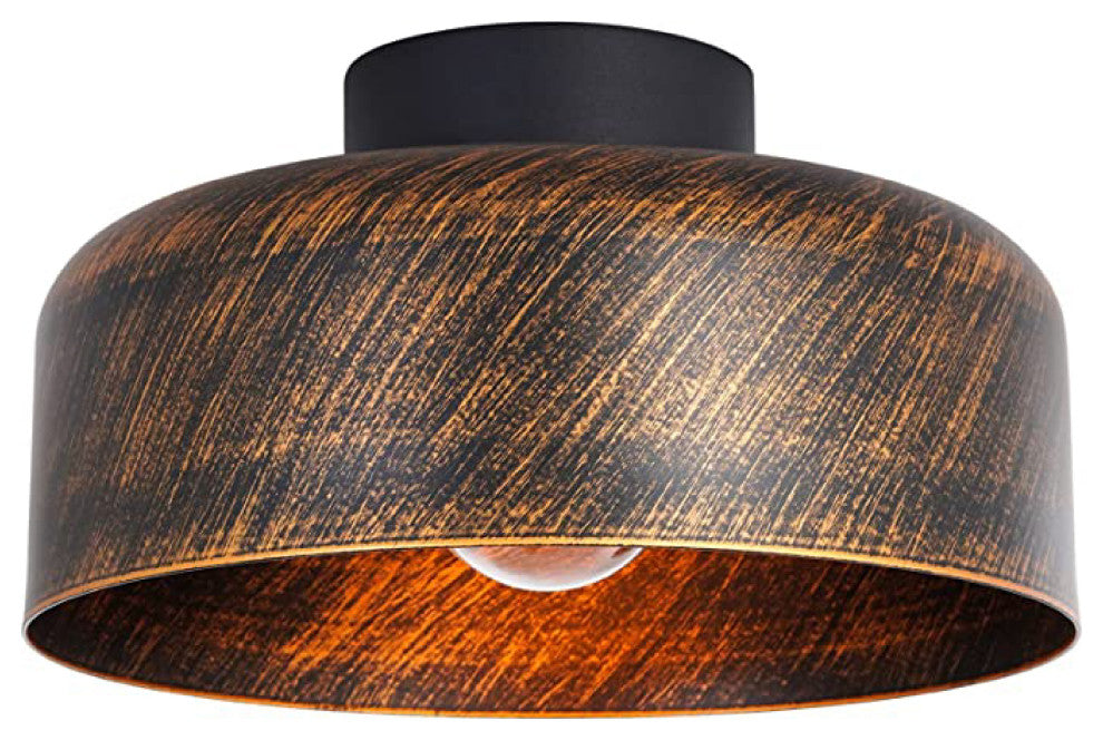 Bronze Metal living room light fixture Industrial semi flush mount cei