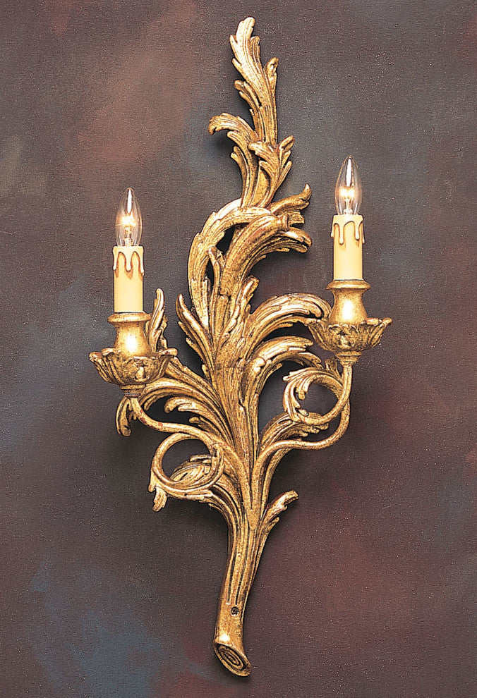 French-Style Sconce With Leaf Motif