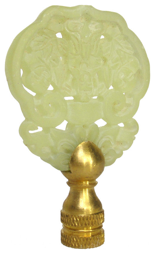 Fan Shaped Green Jade Finial
