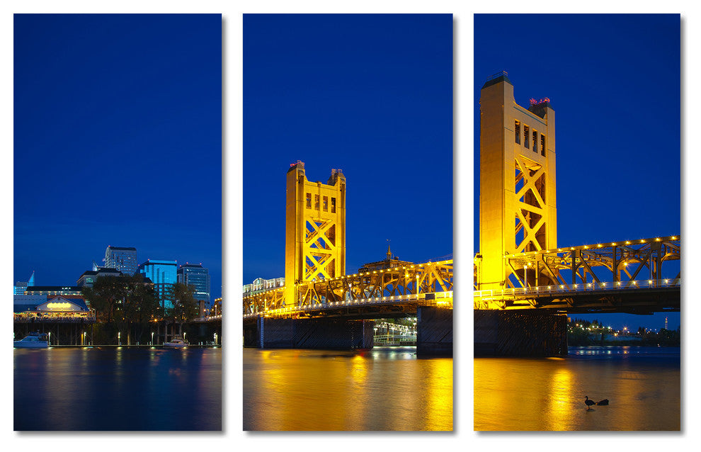 Sacramento Golden Gates Canvas Print 3 Panel Split Triptych Wall Art