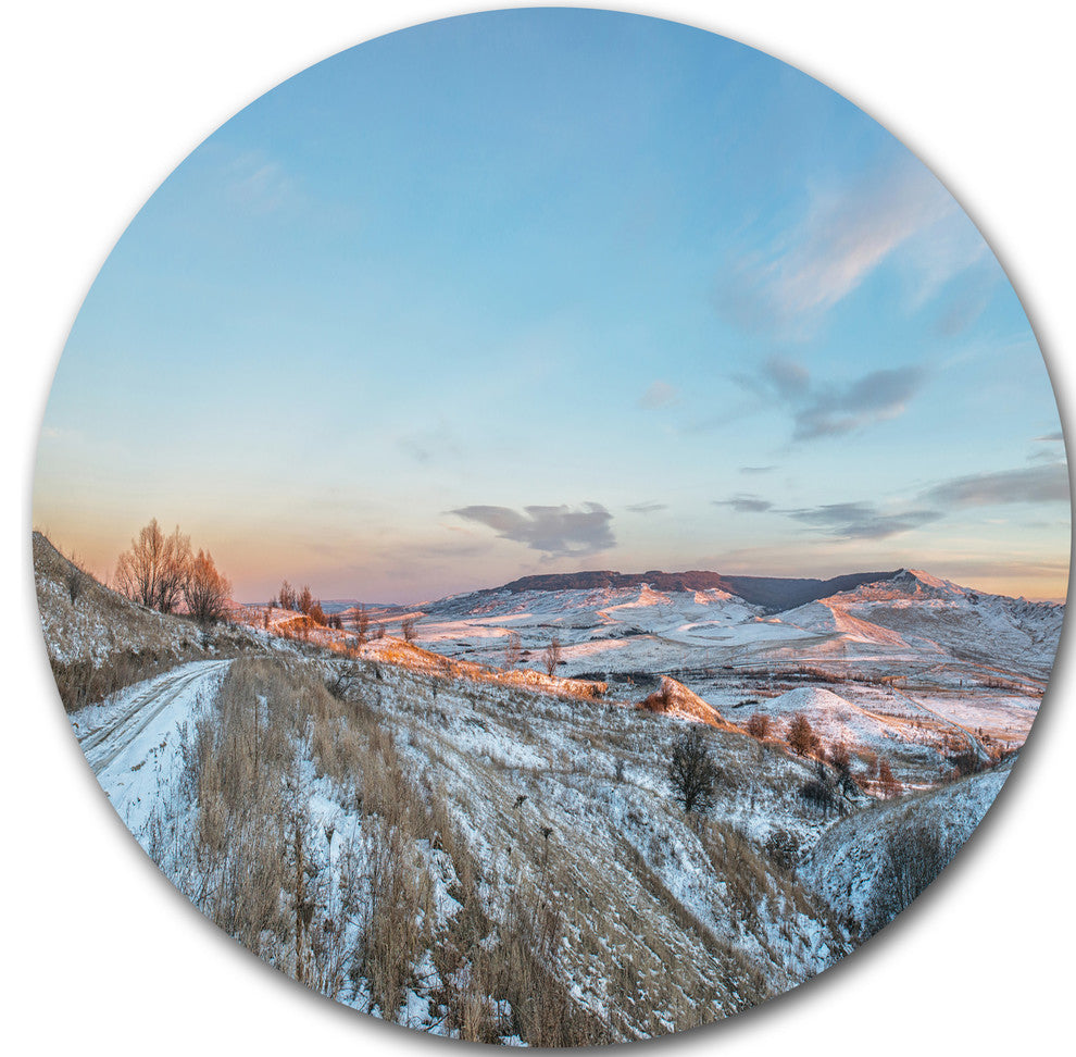 Stavropol Region North Caucasus, Landscape Round Metal Wall Art, 11"