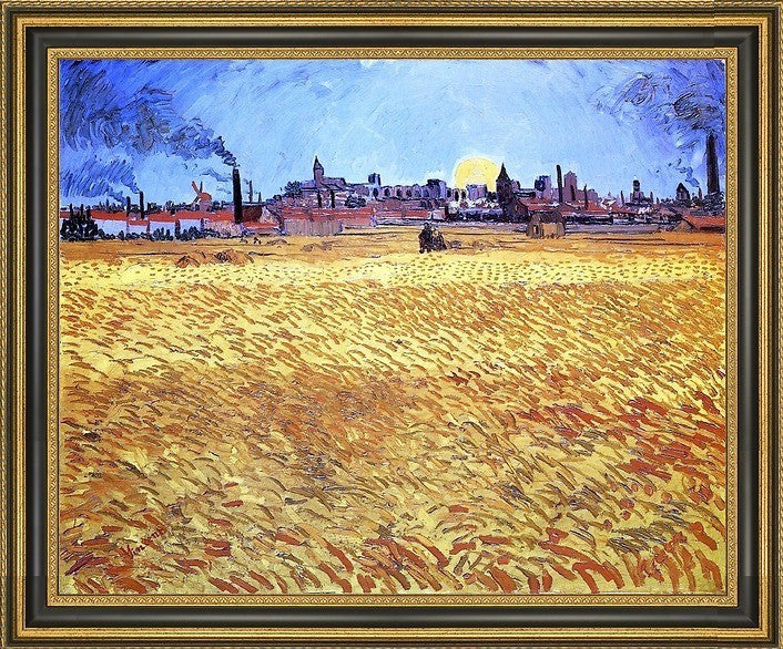 Vincent Van Gogh Summer Evening- Wheatfield With Setting Sun Canvas, 1