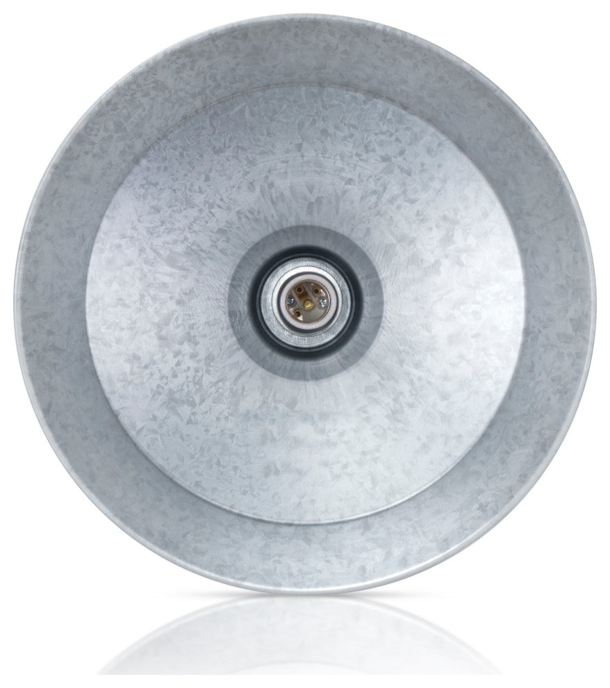 14in. Barn Light Fixture With Gooseneck Arm, Galvanized, 13" Long Stra