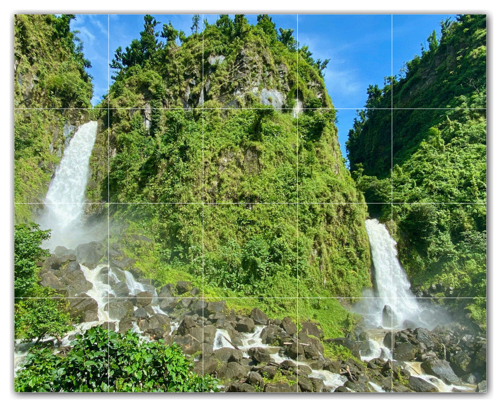 Waterfalls Ceramic Tile Wall Mural HZ501112-54L. 40" x 32"