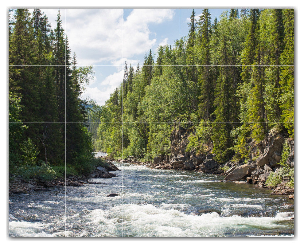 River Ceramic Tile Wall Mural HZ500898-54XL. 60" x 48"