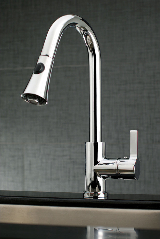 Gourmetier Single-Handle Pull-Down Kitchen Faucet, Polished Chrome
