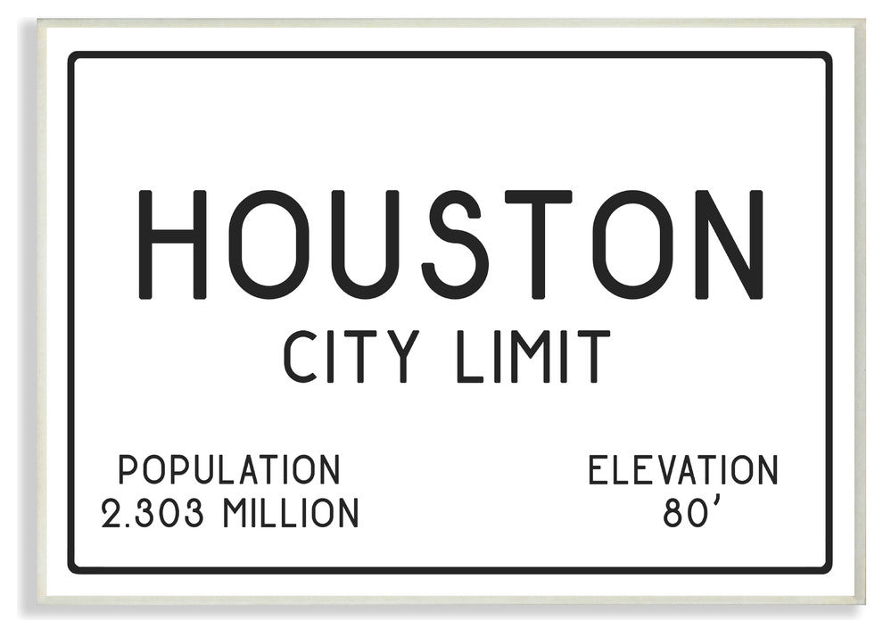 Houston City Limit, 10"x15", Wall Plaque Art