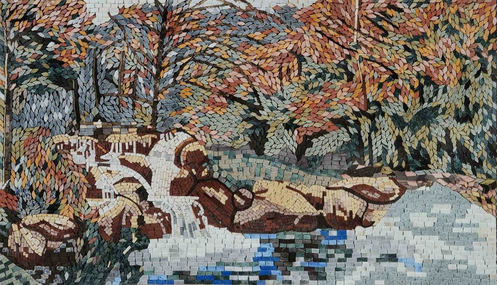 Mosaic Art, Fall Mosaic Landscapes, 20"x35"