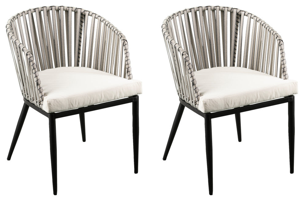 Luna Outdoor Chairs With Cushions, 2-Piece Set