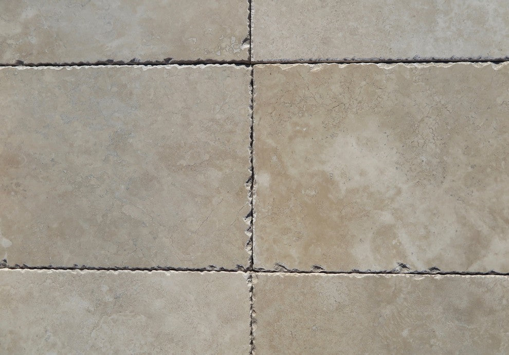 Distressed Durango Travertine Tiles, Honed Finish, 8"x16", Set of 36