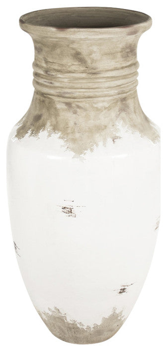 Large Distressed Vase, Distressed White, 23x50"