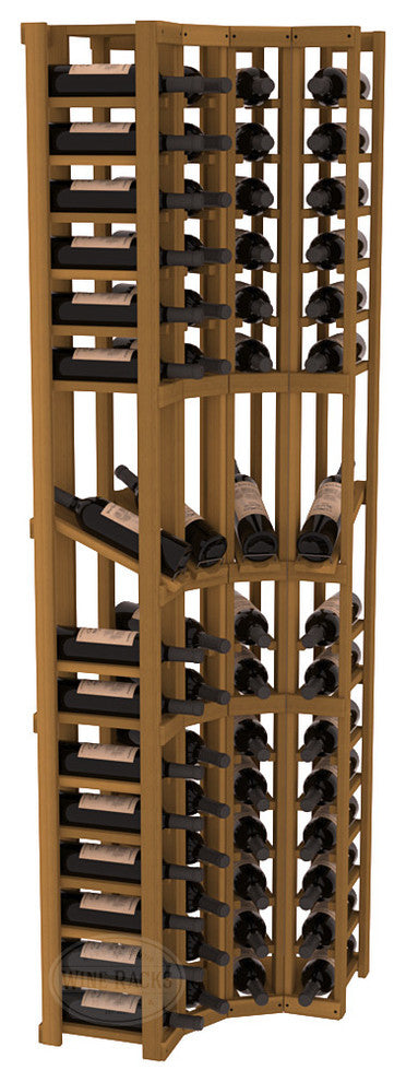 4 Column Display Corner Cellar Redwood Oak Stain