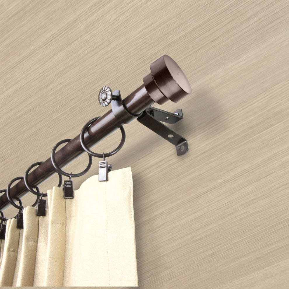 Topper Curtain Rod, Cocoa, 18-28"
