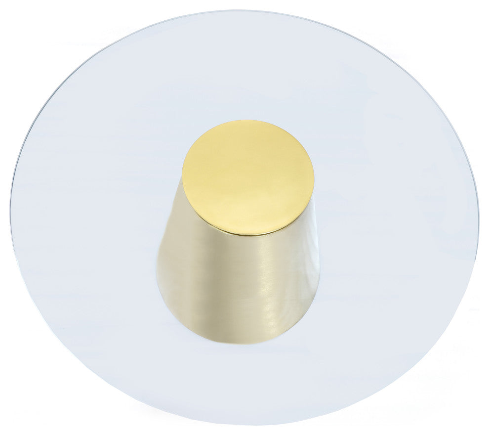 Glassimo Glass Top Coffee Table, Brushed Gold Finish