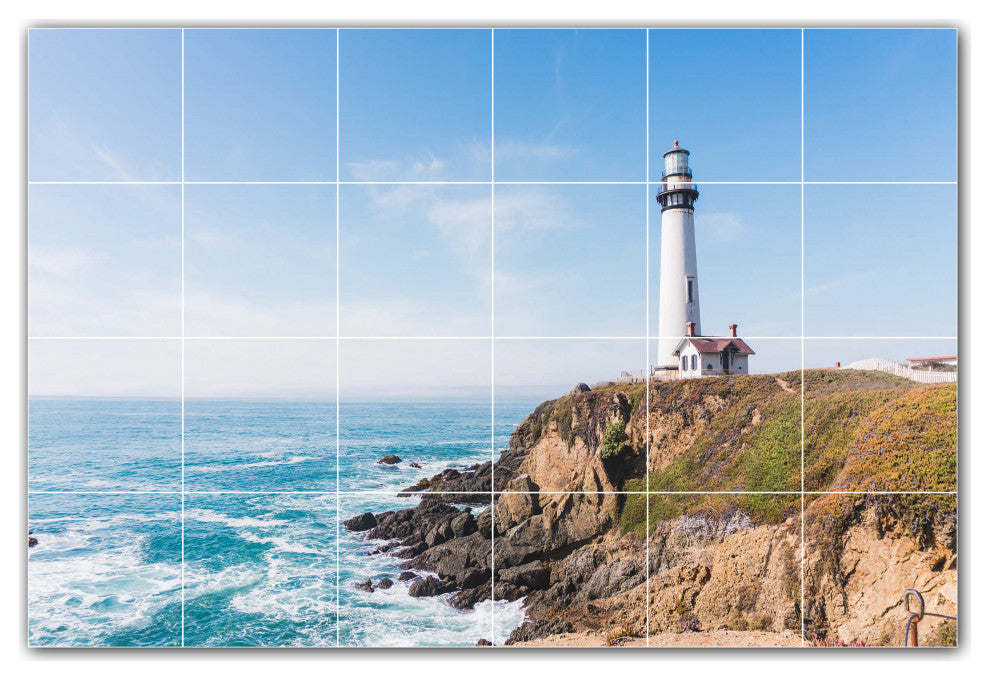 Lighthouse Ceramic Tile Wall Mural Hz500820-64l. 48" X 32"