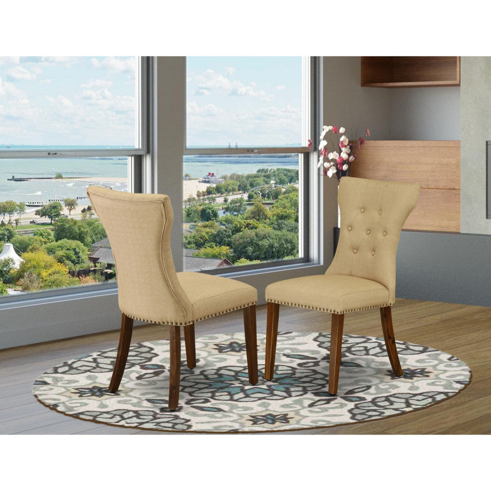Set of 2 Gallatin Parson Chair-Antique Walnut 401 Finished Leg, Brown